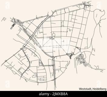 Street roads map of HEIDELBERG, GERMANY Stock Vector Image & Art - Alamy