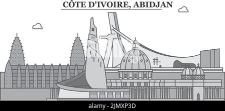 Abidjan map, capital city of Cote d'Ivoire. Municipal administrative area map with rivers and ...