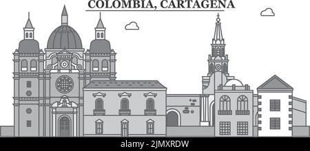 Cartoon Skyline panorama of city of Bogota, Colombia - vector ...