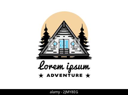 Illustration design of a triangle wood cabin Stock Vector Image & Art ...