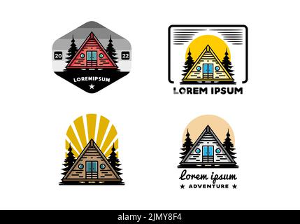Illustration design of a triangle wood cabin Stock Vector Image & Art ...