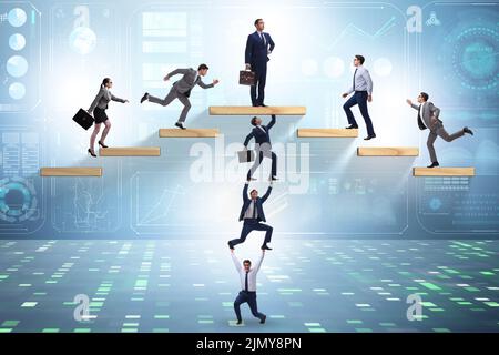 Teamwork concept with the businessmen helping each other Stock Photo ...