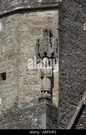 England, Oxfordshire, Clanfield church, sculpture of St.Stephen on ...