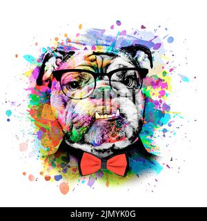 abstract colored dog muzzle isolated on colorful background Stock Photo ...