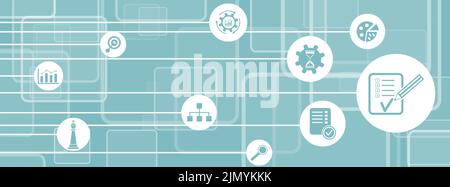 Concept of action plan with connected icons Stock Photo - Alamy