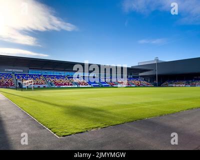 Pitch and seating at York LNER Stadium. York. North Yorkshire. UK Stock ...