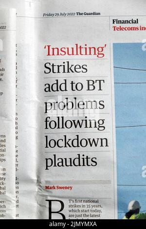 'Insulting' 'Strikes add to BT problems following lockdown plaudits ...