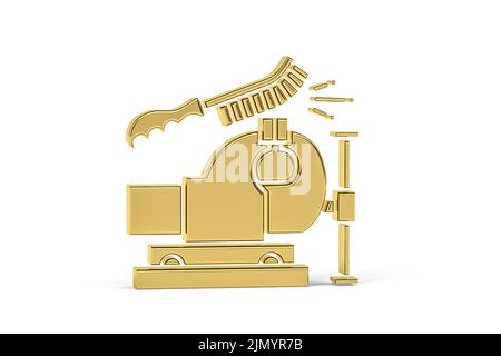 Golden 3d vice icon isolated on white background - 3D render Stock ...