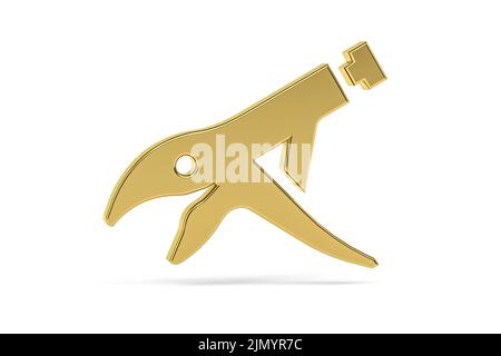 Golden 3d vice icon isolated on white background - 3D render Stock ...