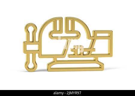 Golden 3d vice icon isolated on white background - 3D render Stock ...