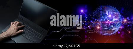 Global technologies concept. Elements of the image furnished by NASA ...