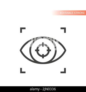 Iris scanning icon. Outline iris scanning vector icon for web design isolated on white ...