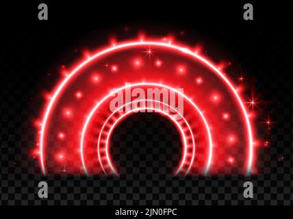 Shooting star with red glowing arc trail. Realistic vector illustration ...