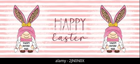 Cute easter gnome mug wrap. Happy Easter holiday illustration Stock ...