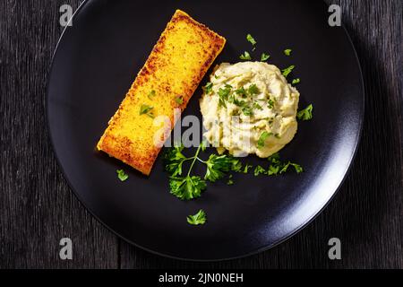 creamed salt cod fluffy pate with toasted polenta Stock Photo - Alamy