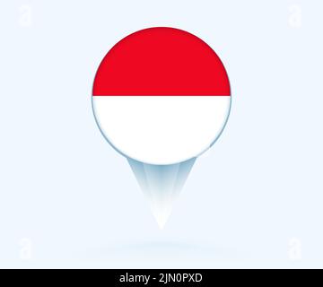 Map pointer with flag of France. Vector flag sign on blue background ...