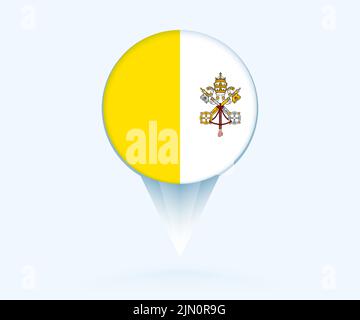 Vatican City Flag Map Pointer Design with Shadow. Vector illustrator ...
