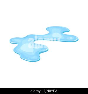 Water puddle, liquid cartoon style. Drop isolated on white background ...