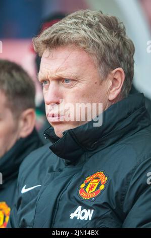 Manchester United manager David Moyes during the Barclays Premier ...