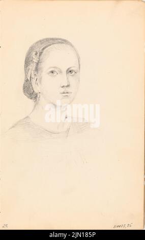 Titz Oskar (1845-1887), sketchbook (without dat.): Portrait of a woman ...