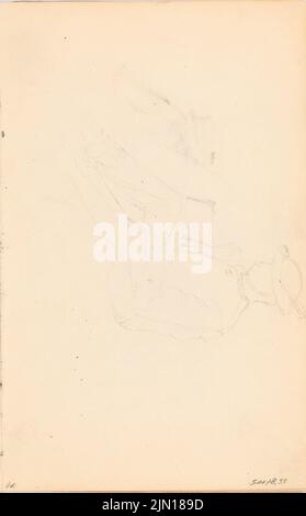 Titz Oskar (1845-1887), sketchbook (without date): Perspective view of ...