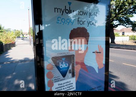 Vape Blu by Juul advertisement on London Bus Stock Photo - Alamy