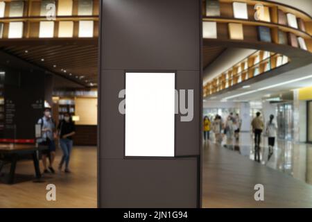 Advertising poster board inside department store Stock Photo - Alamy