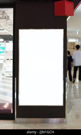 Advertising poster board inside department store Stock Photo - Alamy