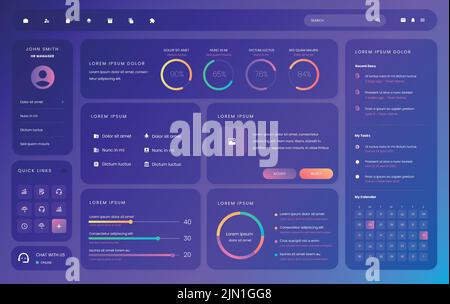 Dashboard UI design with menu and infographic Stock Vector Image & Art ...