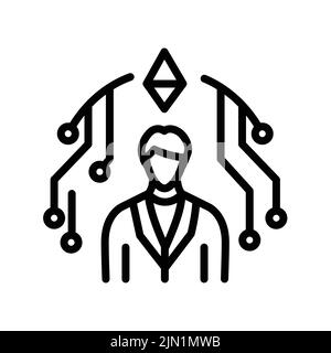 Founder cryptocurrency sign olor line icon. Initial public offering ...