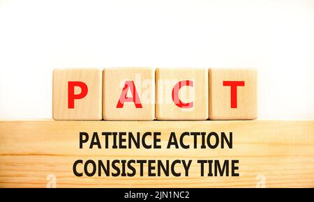 PACT patience action consistency time symbol. Concept words PACT ...