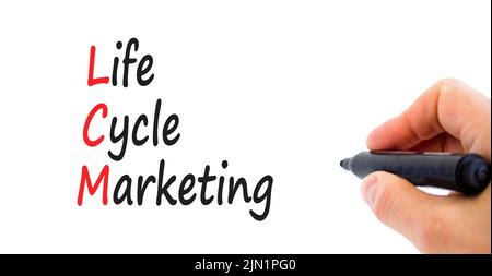 LCM lifecycle marketing symbol. Concept words LCM lifecycle marketing ...