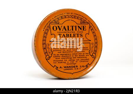 Vintage 1930s OVALTINE Tablets Tin Box, concentrated food with malt ...