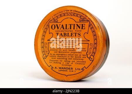 Vintage 1930s OVALTINE Tablets Tin Box, concentrated food with malt ...