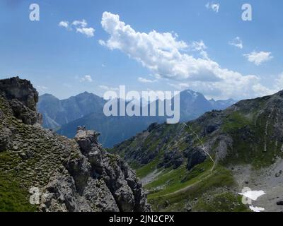 Sign post at Stubai high-altitude hiking trail in Tyrol, Austria Stock ...