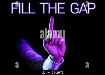 Conceptual display Fill The Gap. Business overview Put he missing part ...