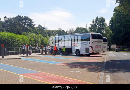 National Express coach, Sophia Gardens coach station, Cardiff. August ...