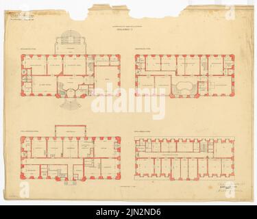 Erxleben Castle. Conversion I: 4 floor plans 1: 100 Stock Photo - Alamy