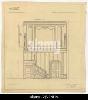 Erxleben Castle. Conversion I: View of the entrance hall (wall 1) 1:20 ...