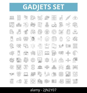 Gadjets line icons, signs, vector set, outline illustration concept ...