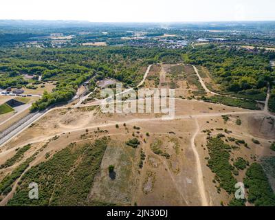 Greenham Common, West Berkshire. Former RAF and USAAF airfield, with ...
