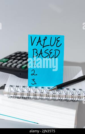 Sign displaying Core Values, Conceptual photo principles which guide ...