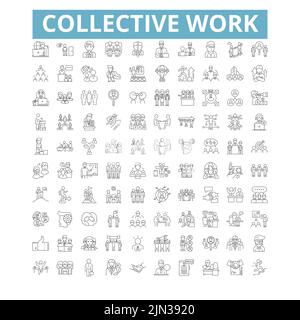 Business collective icons, line symbols, web signs, vector set, isolated illustration Stock ...