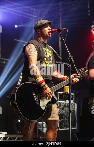 Ken Bonsall lead singer of Ferocious Dog during the bands performance ...