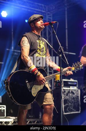 Ken Bonsall lead singer of Ferocious Dog during the bands performance ...