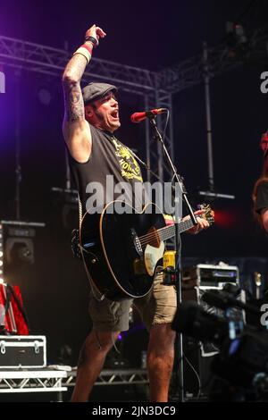 Ken Bonsall lead singer of Ferocious Dog during the bands performance ...