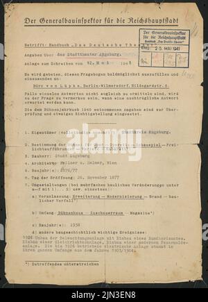 Fellner & Helmer (as an architect): Stadttheater, Augsburg Stock Photo ...