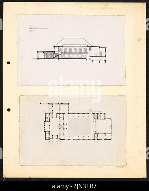 Kurtheater, Bad Altheide: Longitudinal section 1: 100 Stock Photo - Alamy