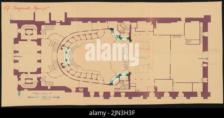 Margrave opera house, Bayreuth: floor plan and longitudinal section ...