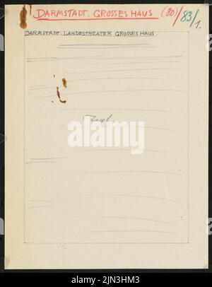 Grand Ducal Court Theater, Darmstadt: stage floor plan and stage ...
